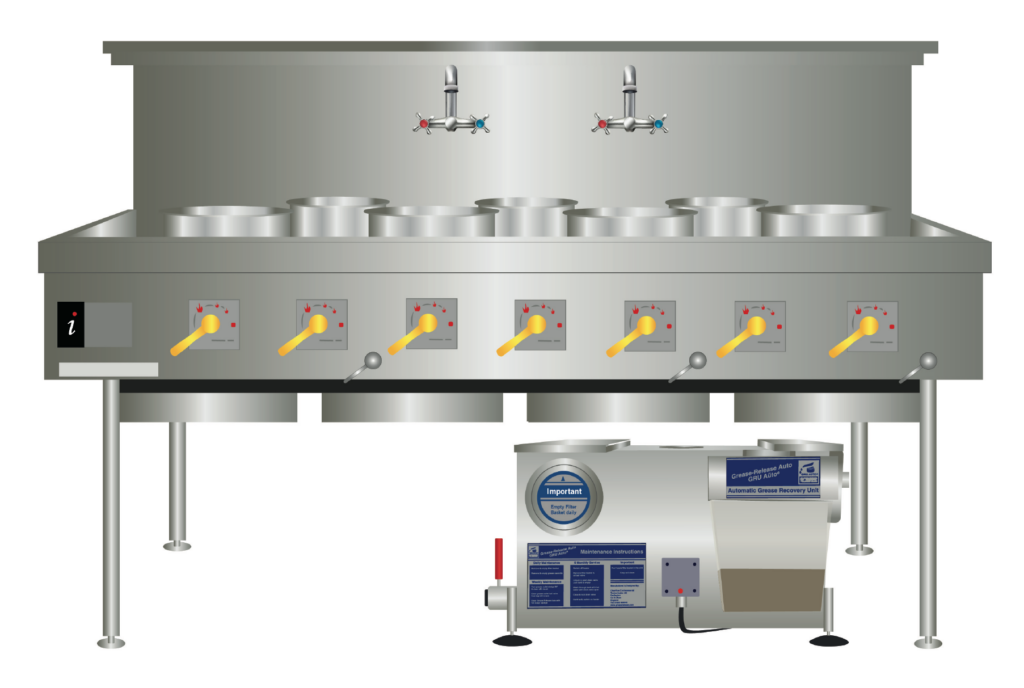 Grease Trap For Wok Cooker Automatic Grease Trap GRU